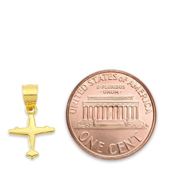 Golden Fire Jewelry | Jewelry | Solid K Gold Airplane Pendant Dainty ...